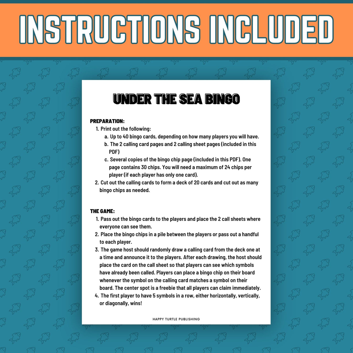 Under the Sea Bingo, Kids Printable Ocean Birthday Party Activity, Fam ...